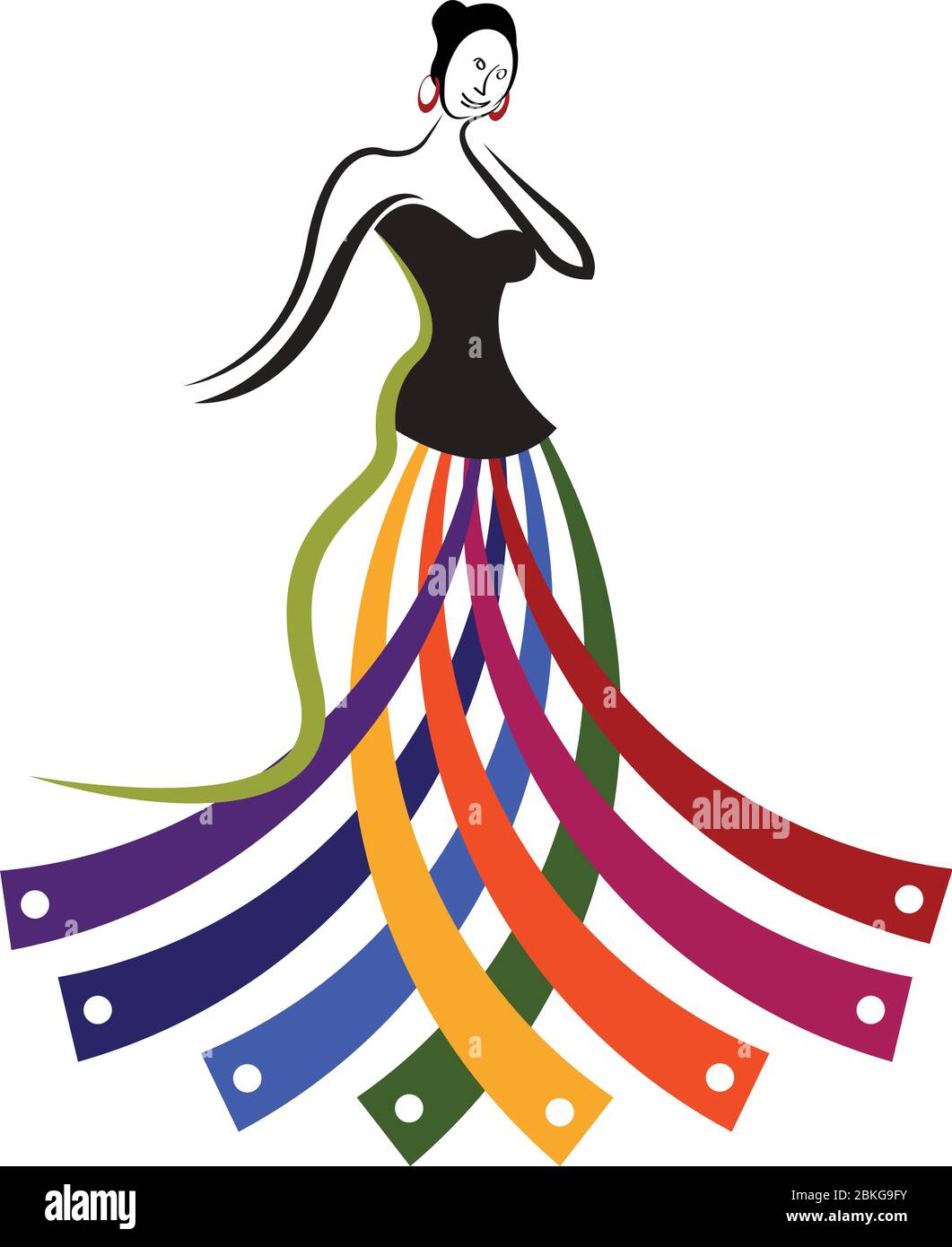 Illustration art of a fashion girl logo with isolated background Stock ...