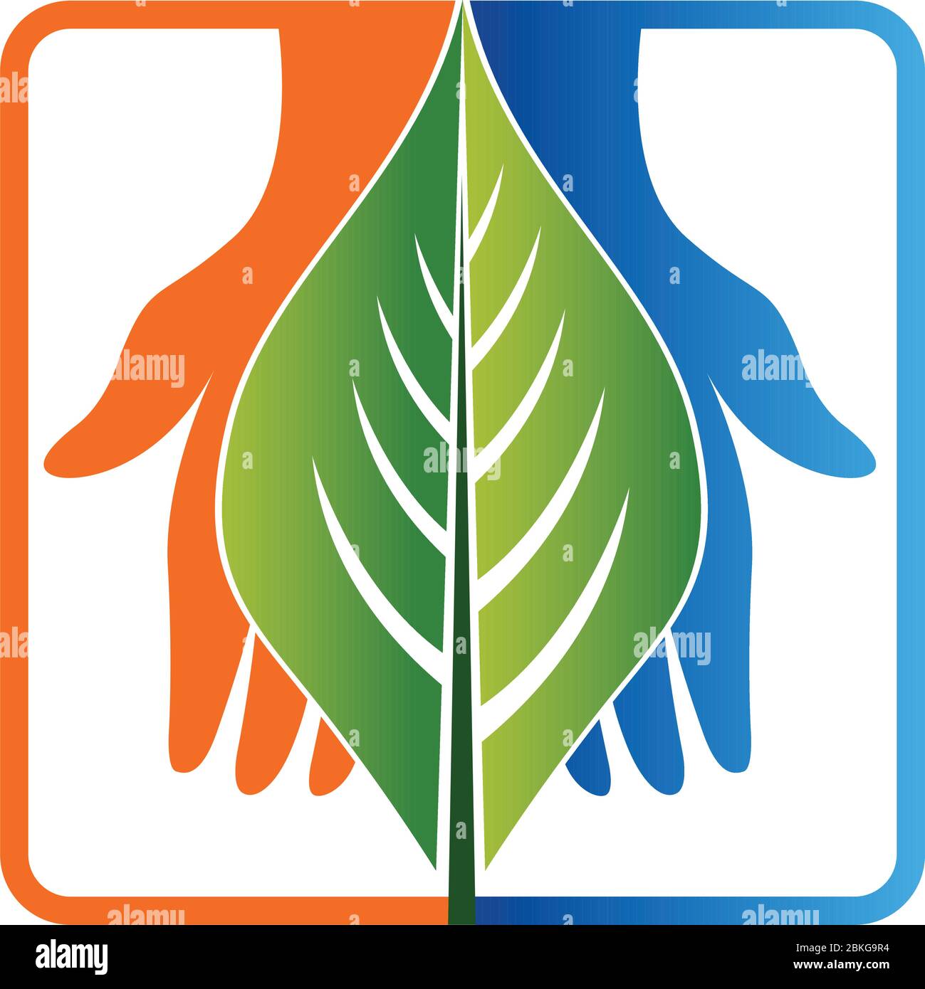 hand leaf logo Stock Vector Image & Art - Alamy