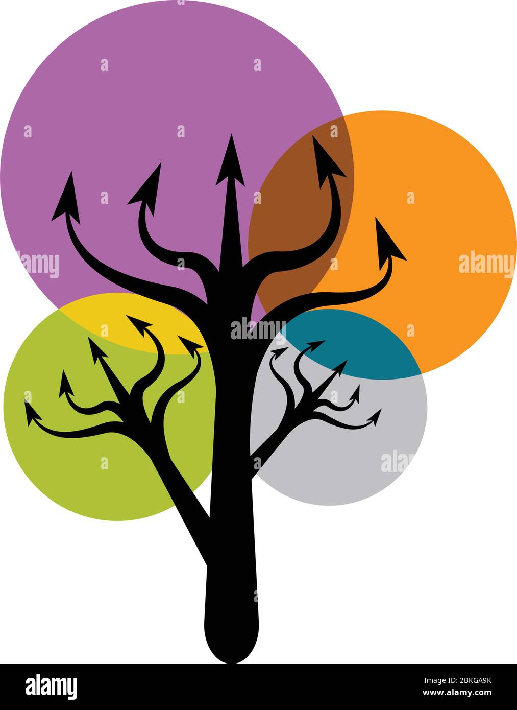 Illustration art of a arrow plant logo with isolated background Stock ...