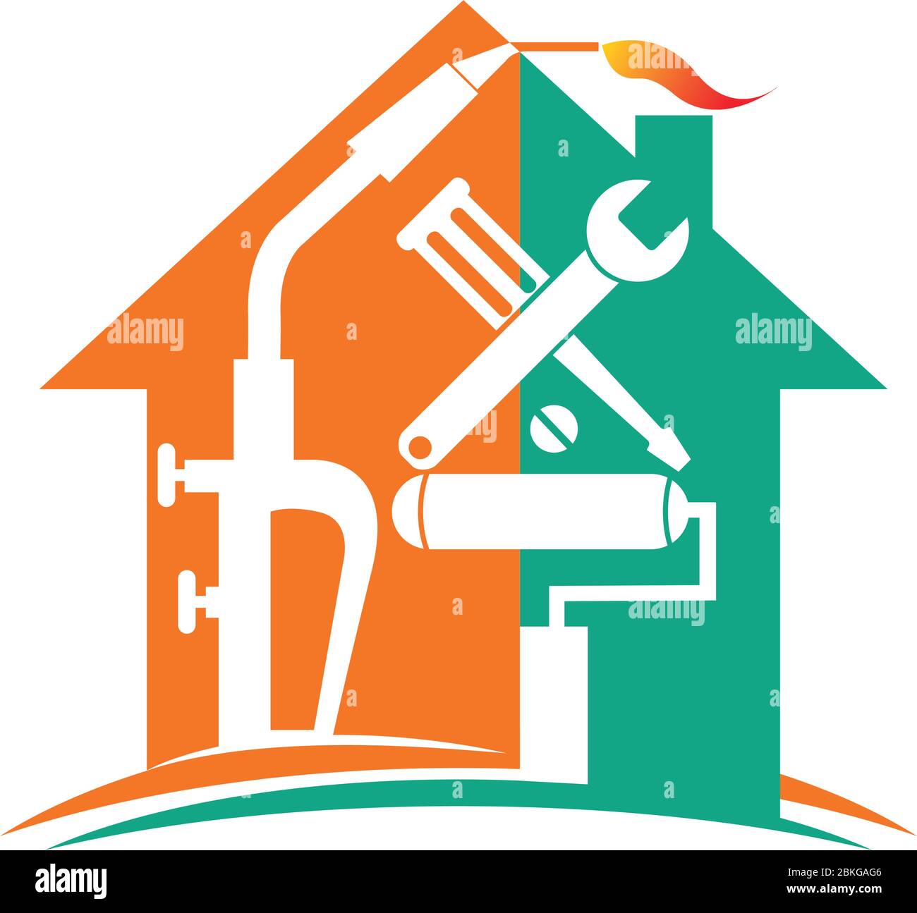 Illustration art of a home repair tools logo with isolated background ...
