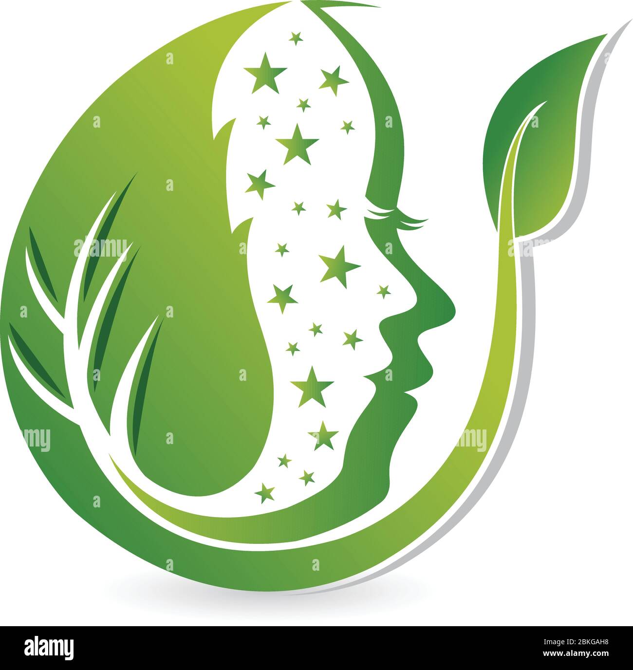 face leaf logo Stock Vector Image & Art - Alamy