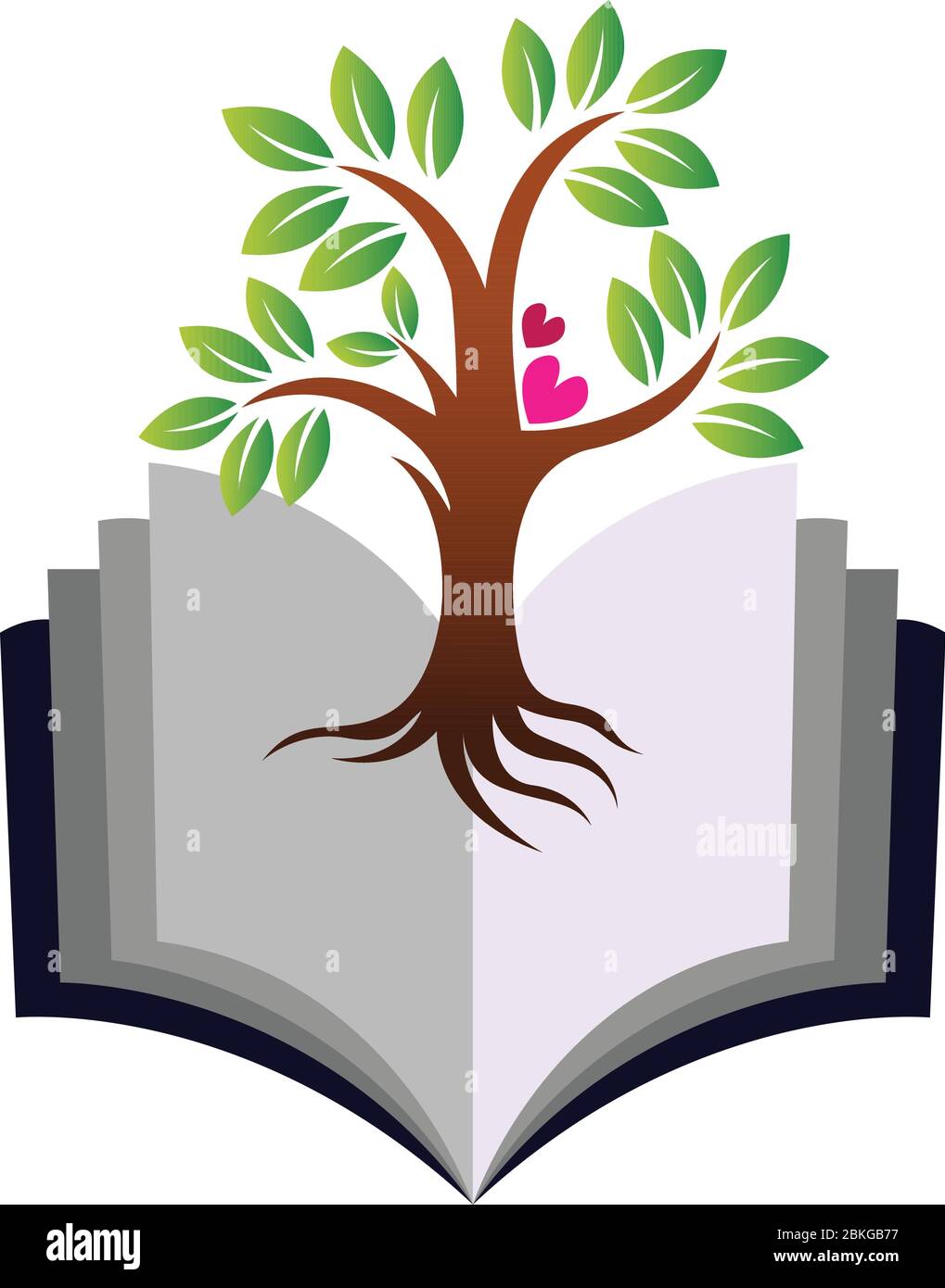 Illustration art of a book tree logo with isolated background Stock ...