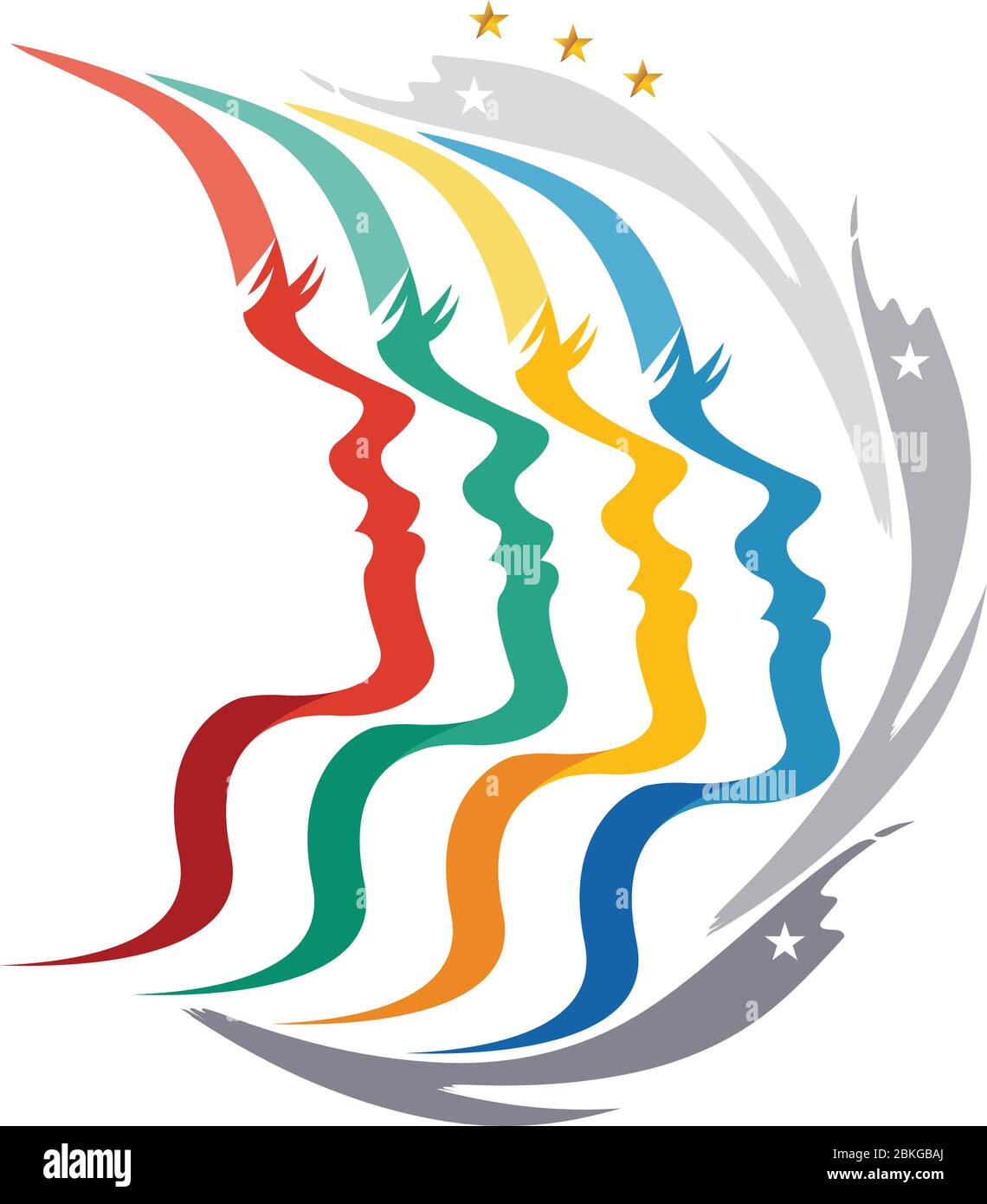 multi faces logo Stock Vector Image & Art - Alamy