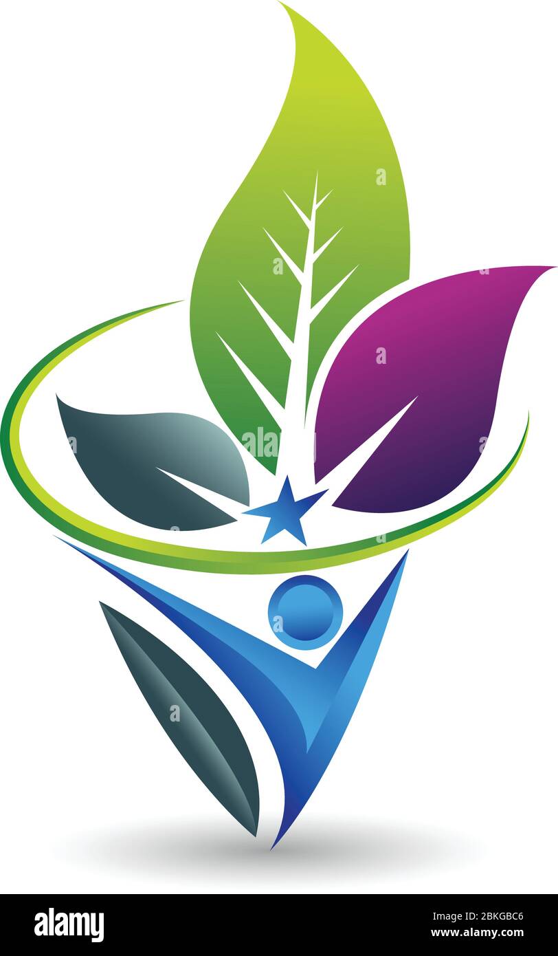 Illustration art of a leaf man logo with isolated background Stock ...