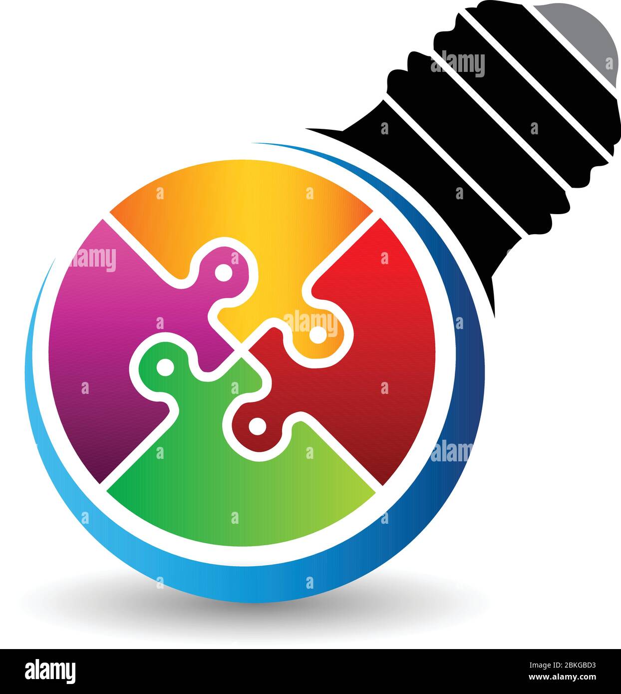 Color light bulb puzzle Stock Vector Images - Alamy