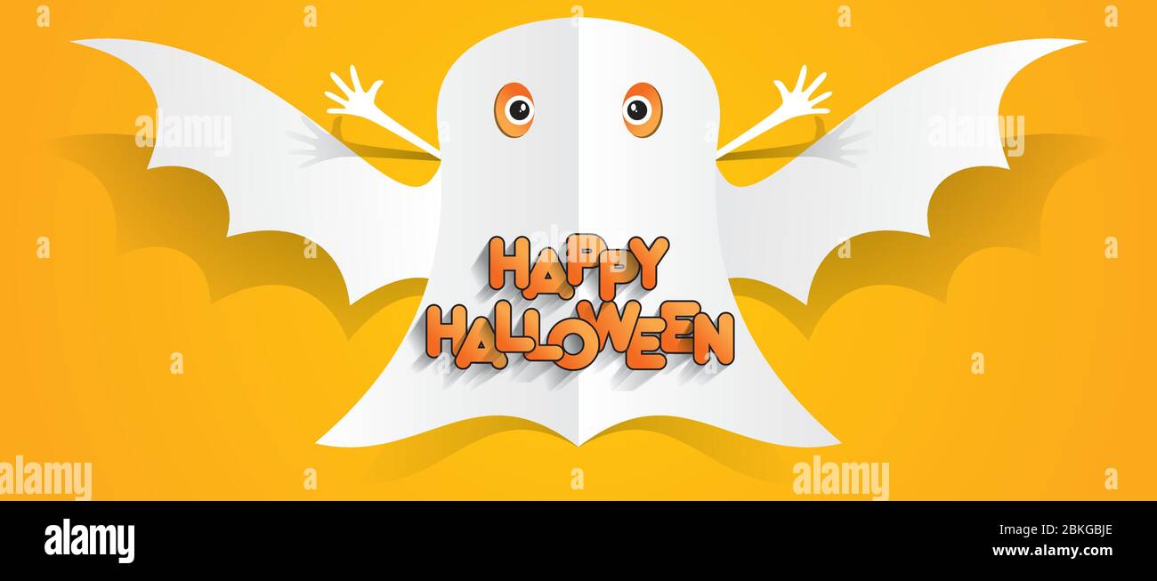 Happy Halloween card on background vector illustration Stock Vector ...