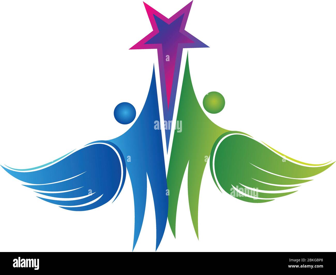 Illustration art of a couple fly star logo with isolated background ...