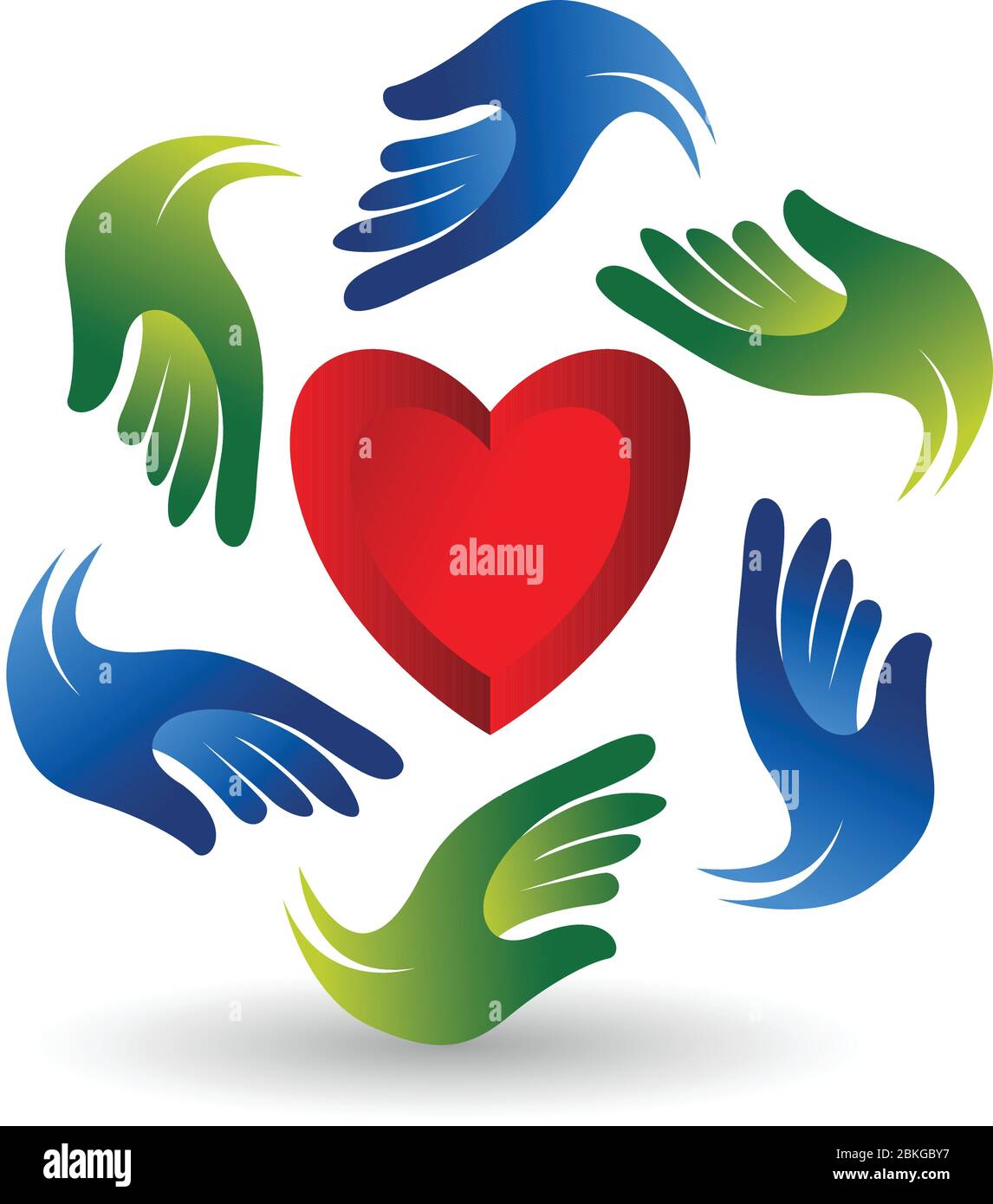 Illustration art of a hands heart logo with isolated background Stock ...