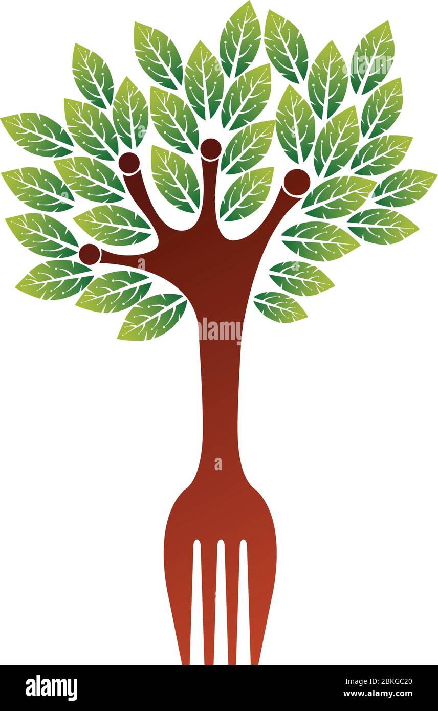 fork tree logo Stock Vector Image & Art - Alamy