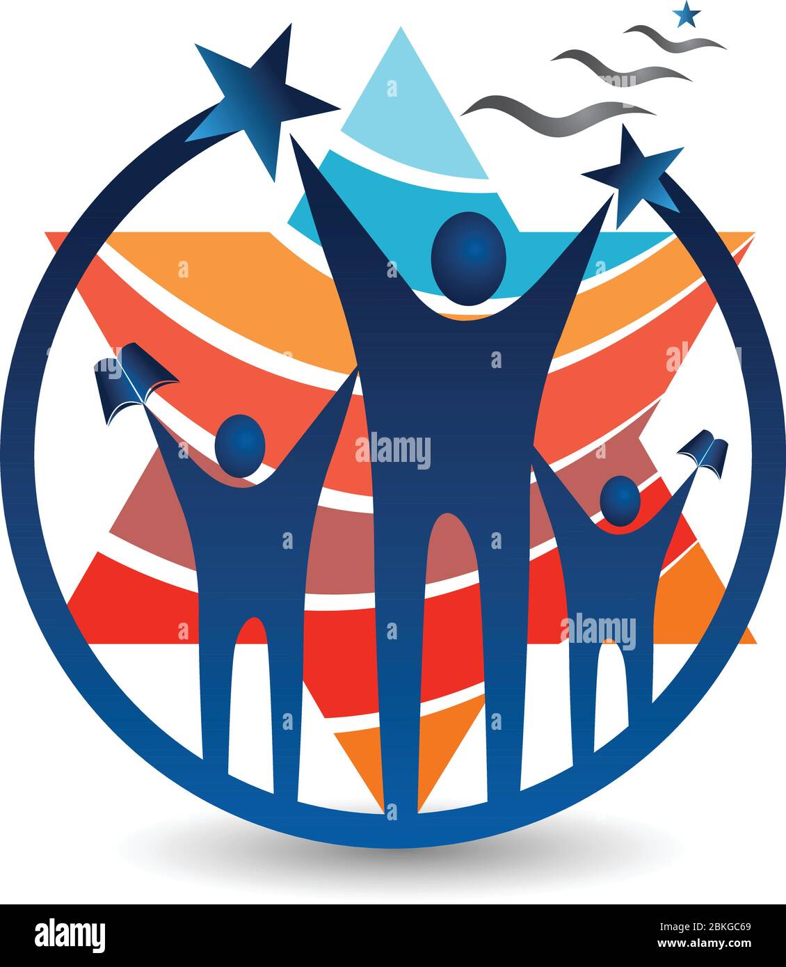 Teamwork book logo education Stock Vector Images - Alamy