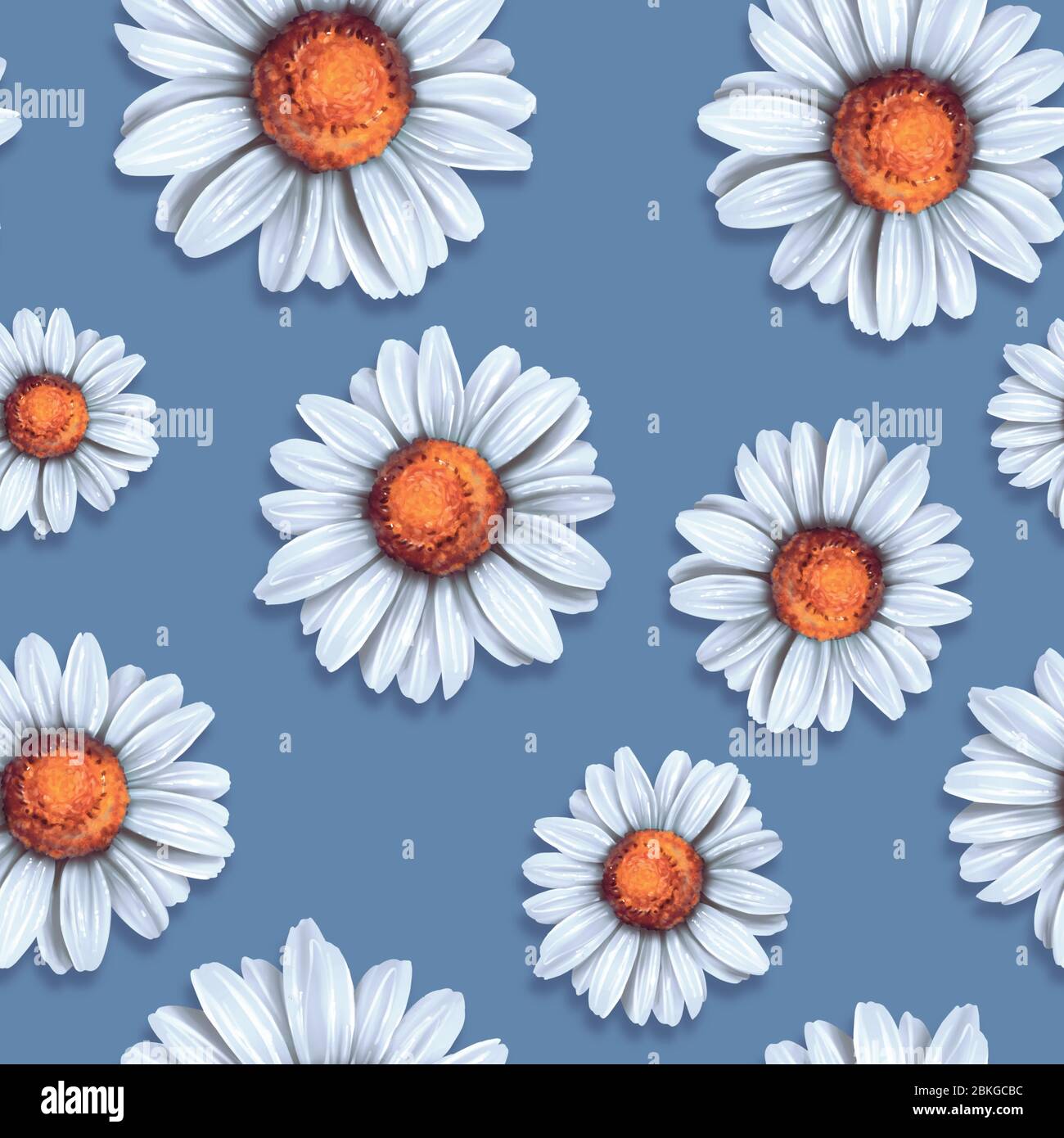 Seamless background with daisy flowers Stock Photo - Alamy