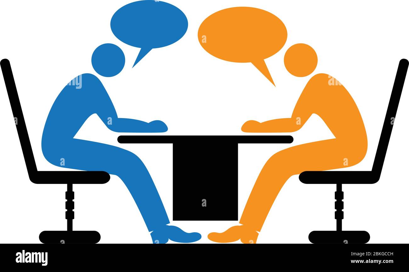 discussion business people concept logo Stock Vector Image & Art - Alamy