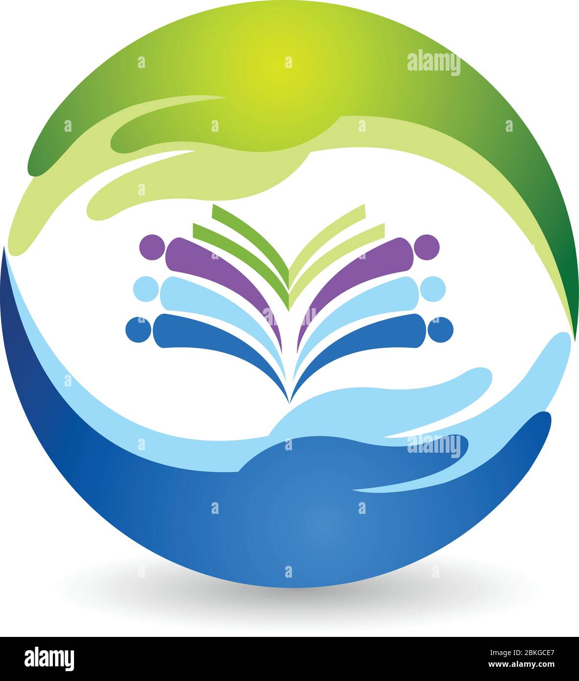 Illustration art of a hand book logo with isolated background Stock ...