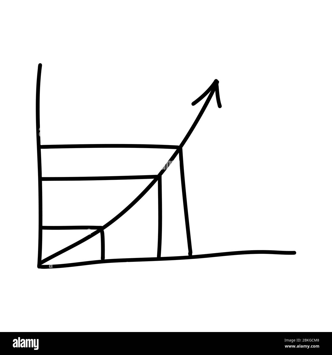 Cute hand drawn graph. Doodle icon elements. Isolated on white background. Vector stock ...