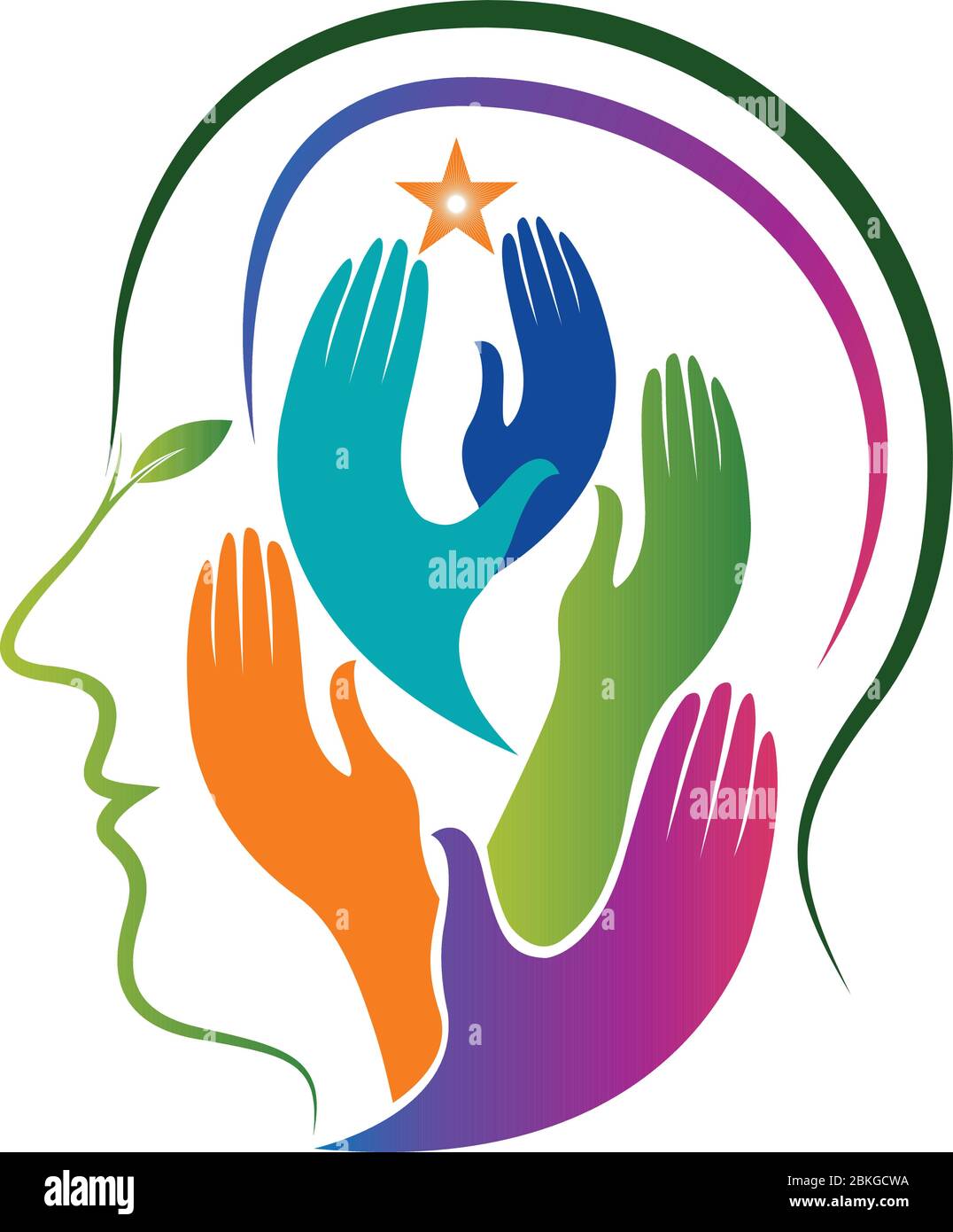 Illustration art of a head refreshing logo with isolated background ...