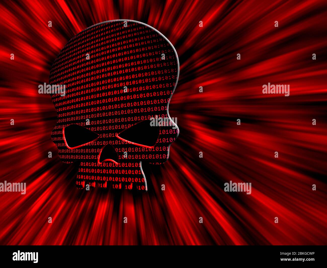 Binary Code Red Skull Stock Photo - Alamy