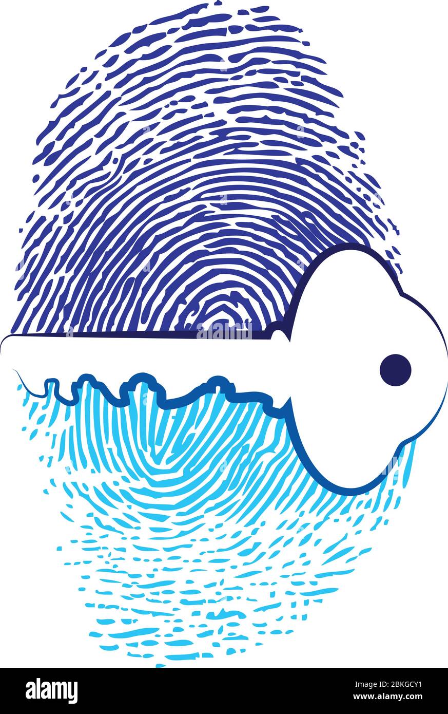 fingerprint security key logo Stock Vector Image & Art - Alamy