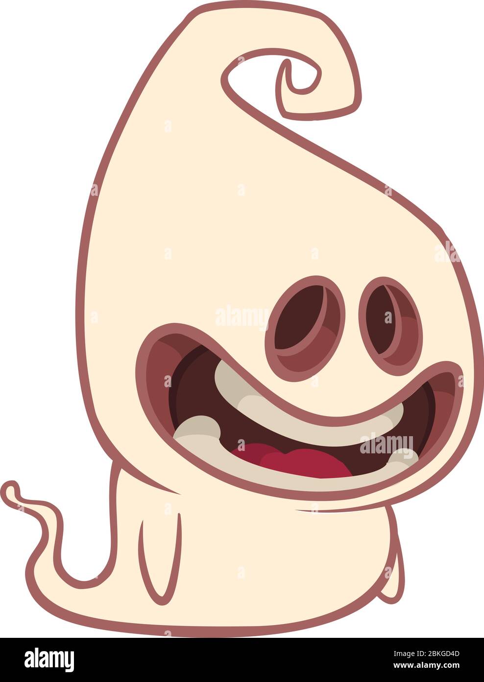 Cute and funny cartoon little ghost . Halloween illustration Stock ...