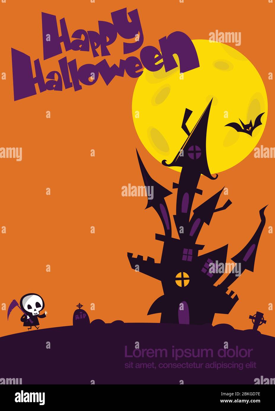 Grim reaper haunted castle Stock Vector Images - Alamy
