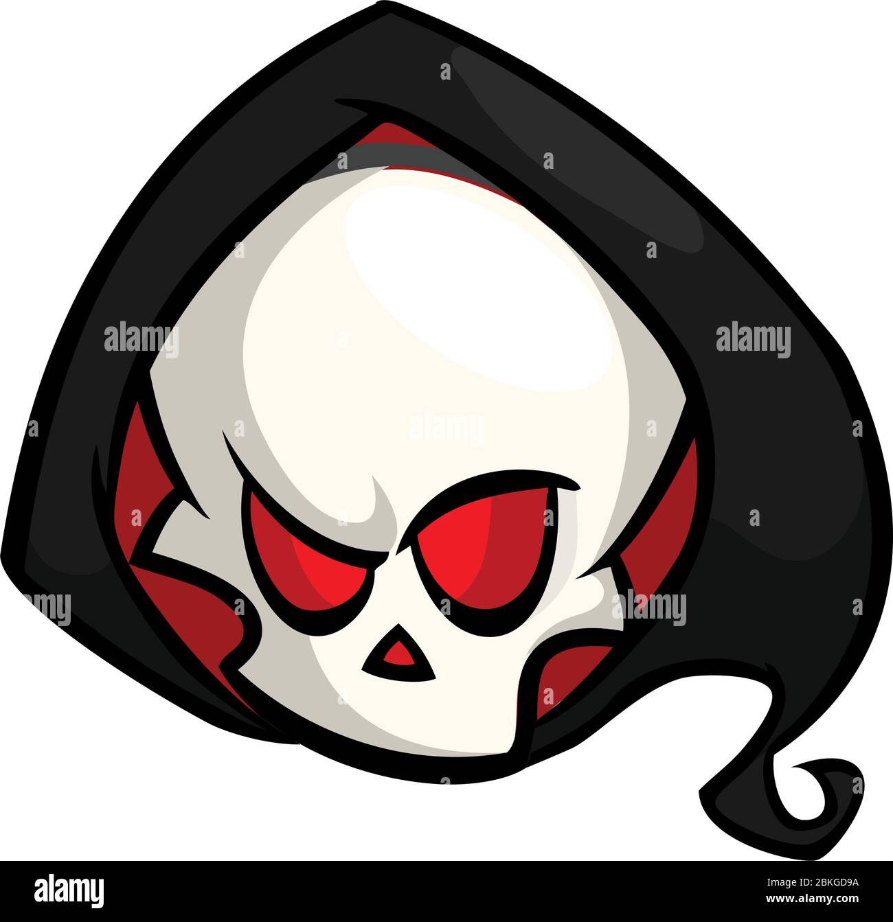 Scary cartoon grim reaper avatar. Skull avatar or logo Stock Vector ...