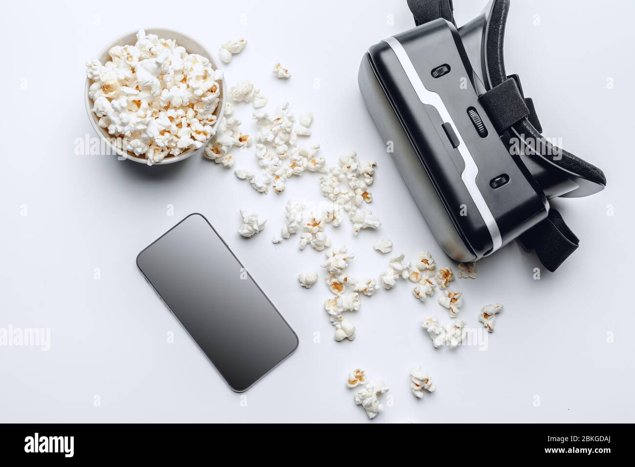 watching movie concept. popcorn and VR. Close up Stock Photo - Alamy