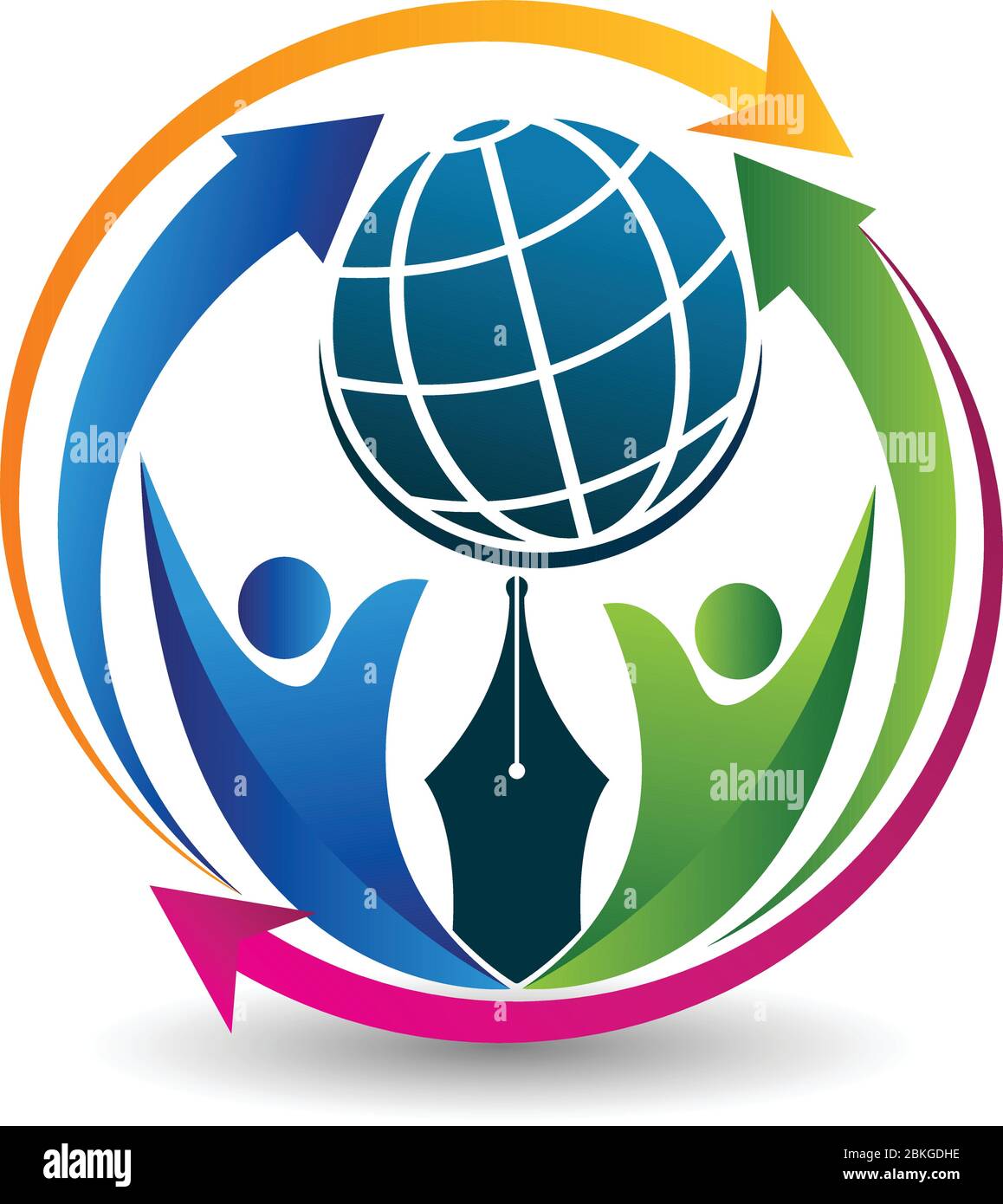 Illustration art of a connection media logo with isolated background ...