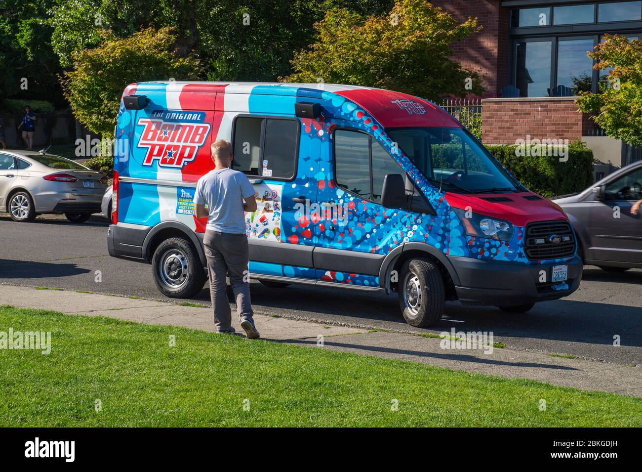 One of the streets of Seattle, Washington. USA. August 2019. Bomp Pop ...