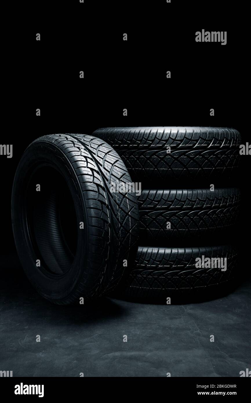 New tyres background. Car tyres close up Stock Photo - Alamy