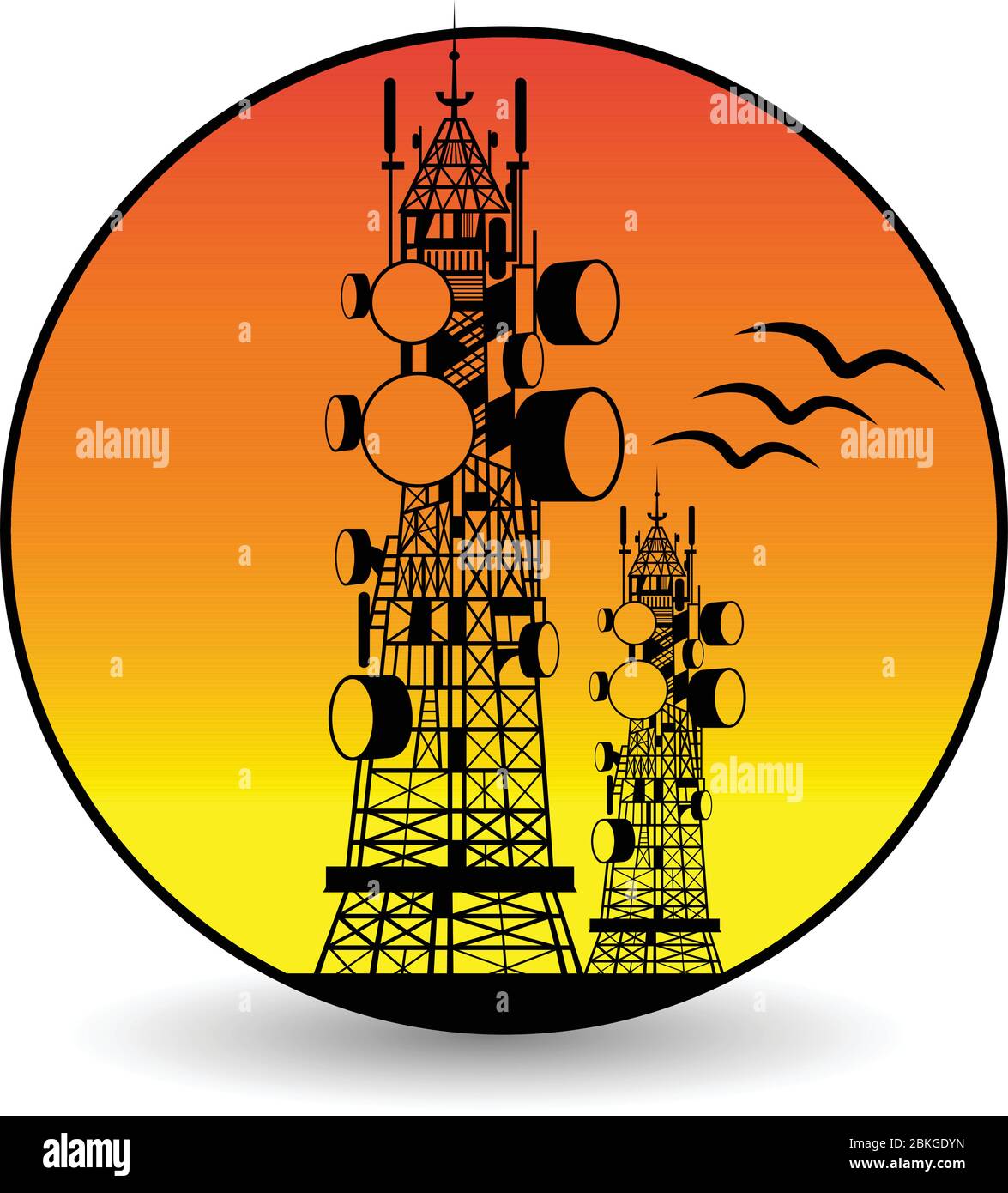 Aerial towers Stock Vector Images - Alamy