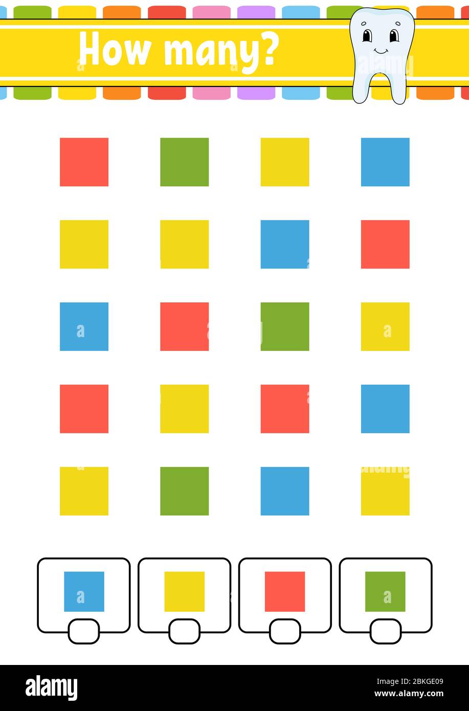 Counting game for children. Happy characters. Learning mathematics. How ...