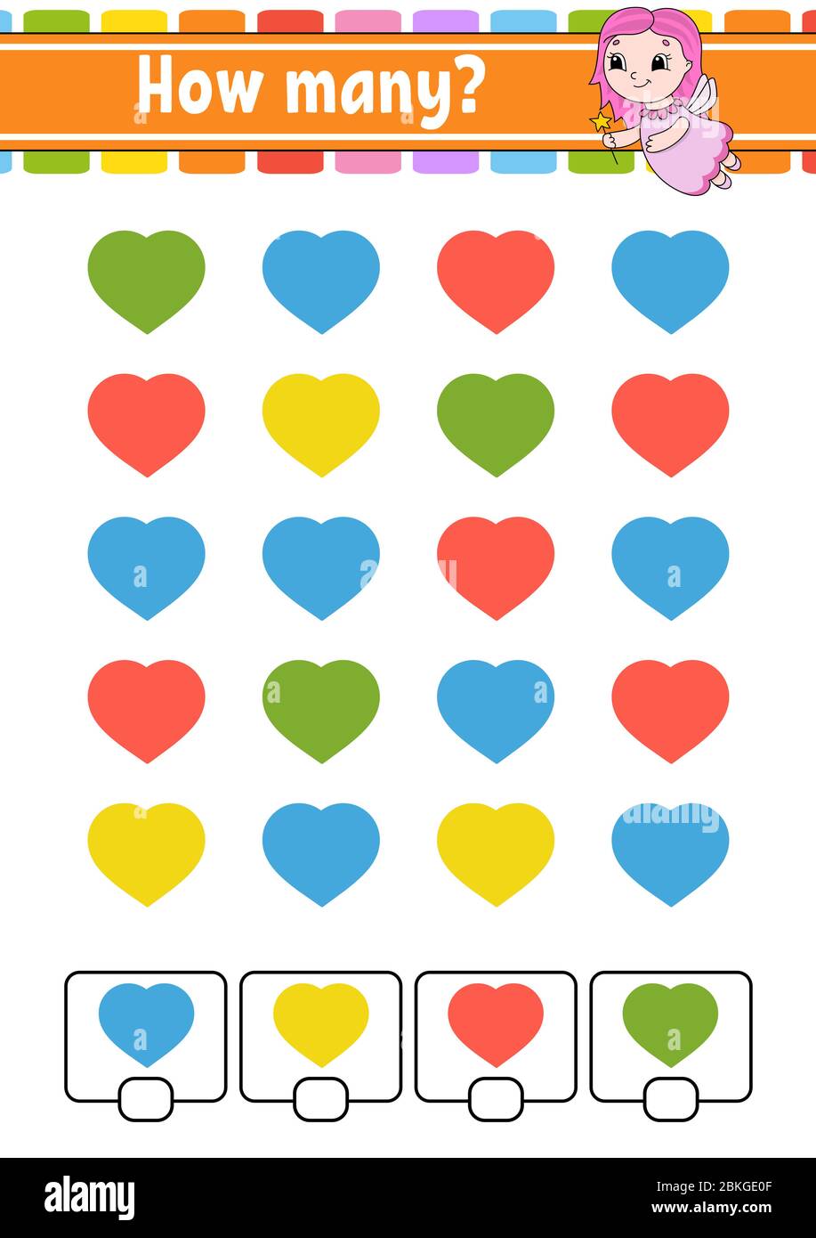 Counting game for children. Happy characters. Learning mathematics. How ...