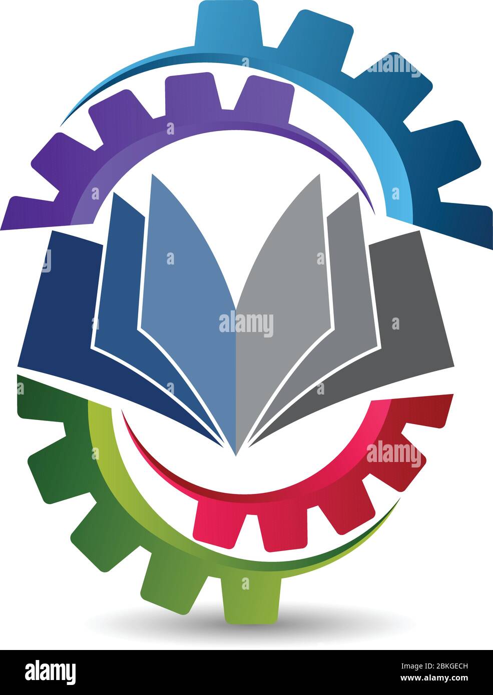 Illustration art of a Industrial education logo with isolated ...