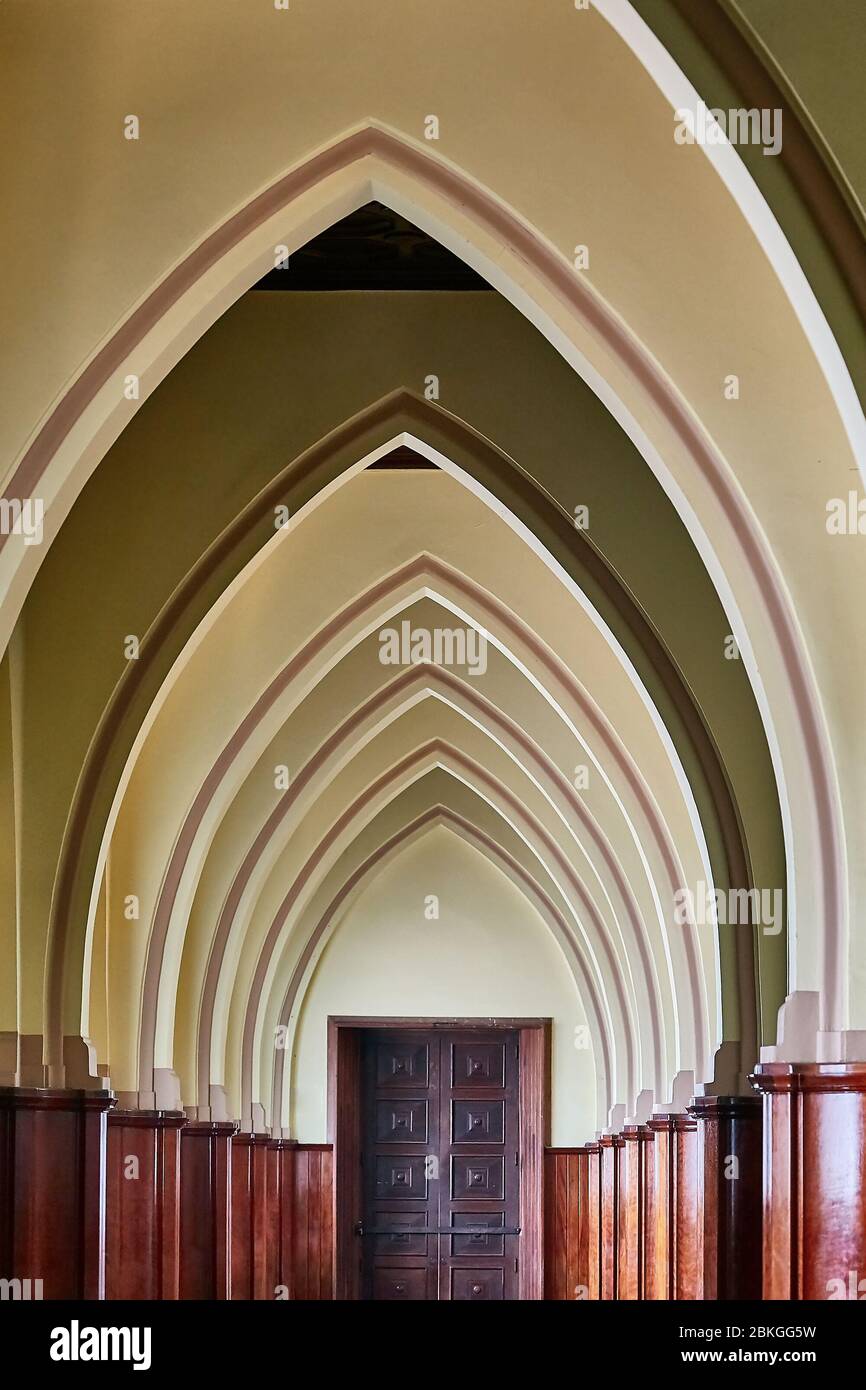 Arches architecture old interior Stock Photo - Alamy