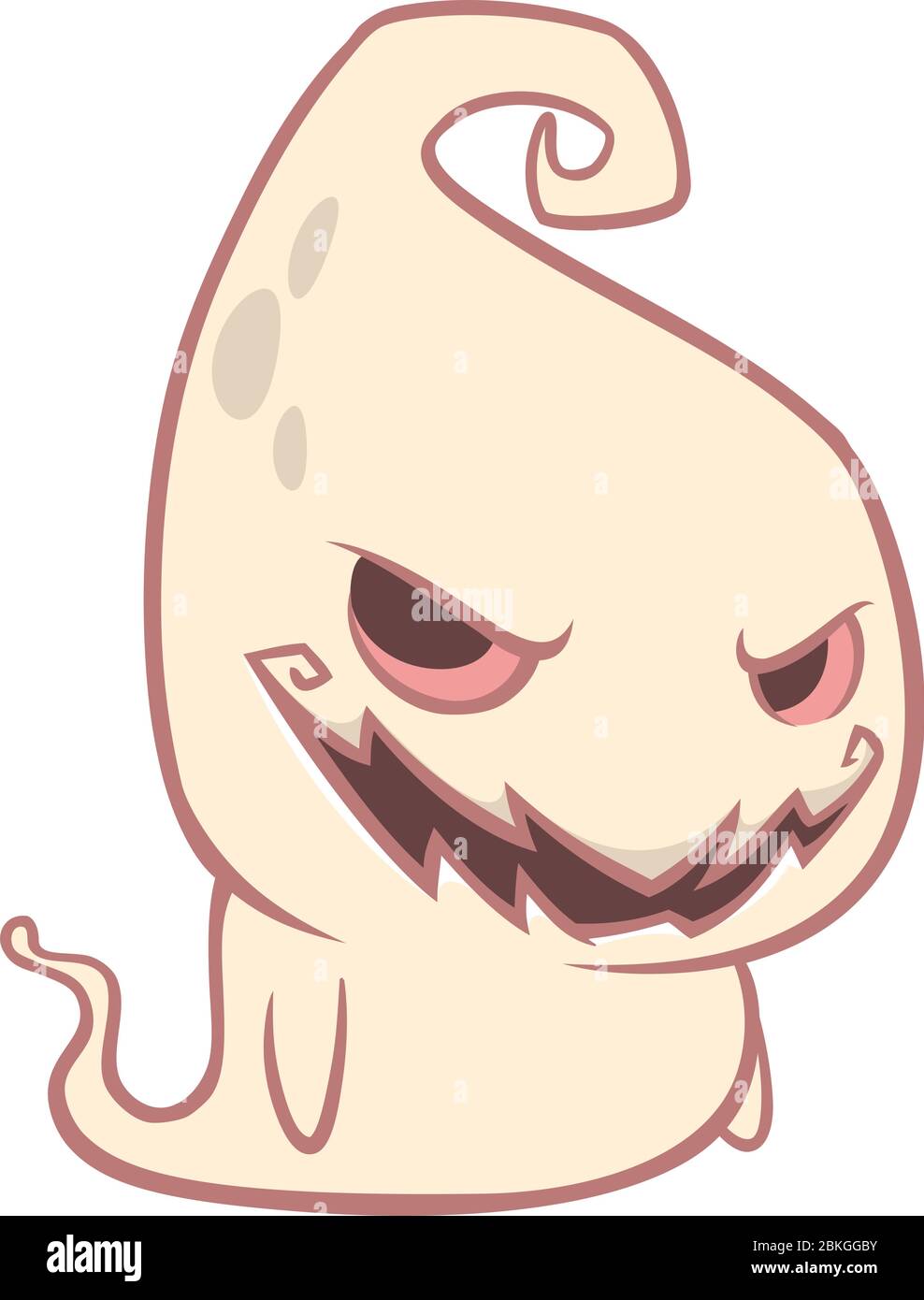 Angry cartoon little ghost . Halloween illustration Stock Vector Image ...