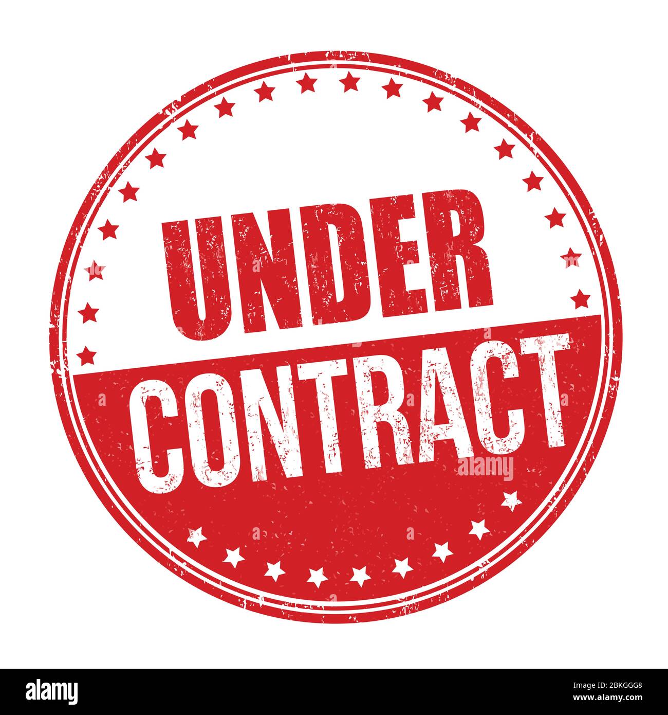 Under contract sign or stamp on white background, vector illustration ...