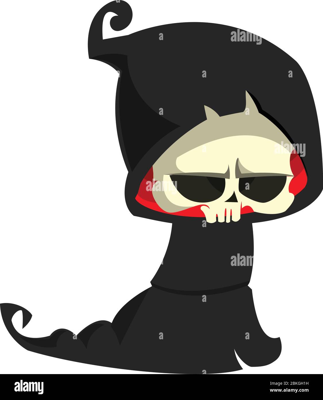 Angry cartoon grim reaper flying. Halloween death character ...