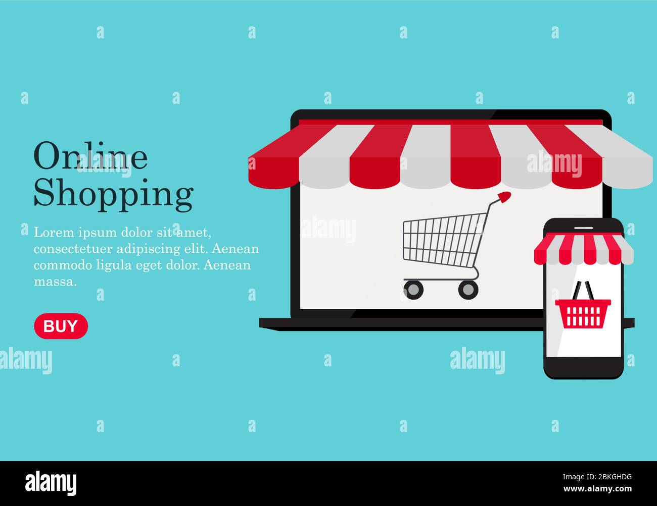 Online Shopping concept background. Vector Illustration Stock Vector ...