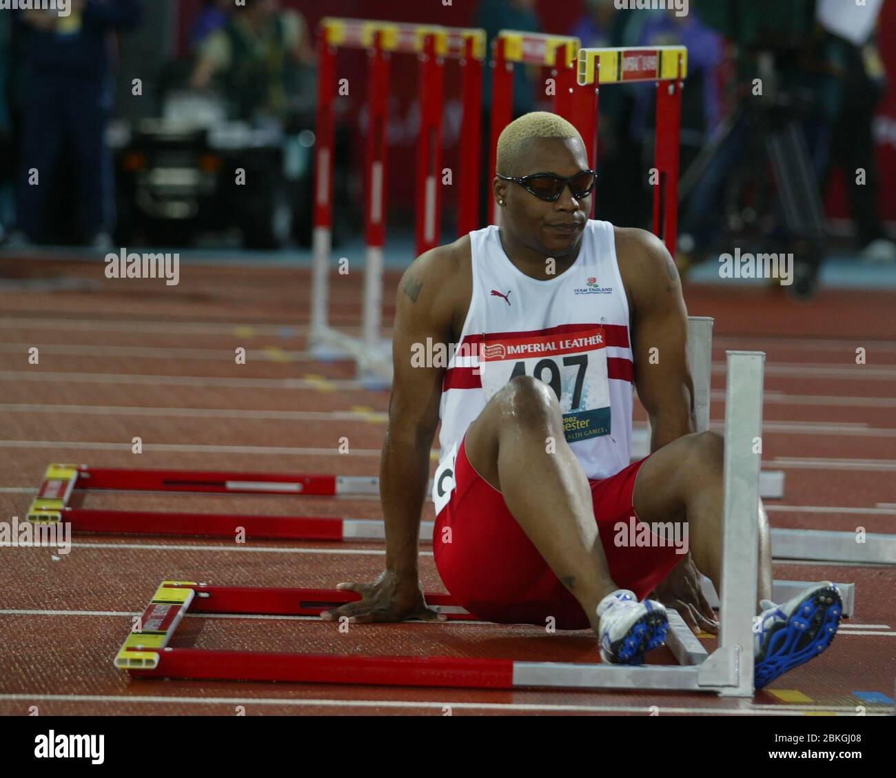 MANCHESTER - JULY 30: Damien Greaves of England in the Men's 110 metres ...
