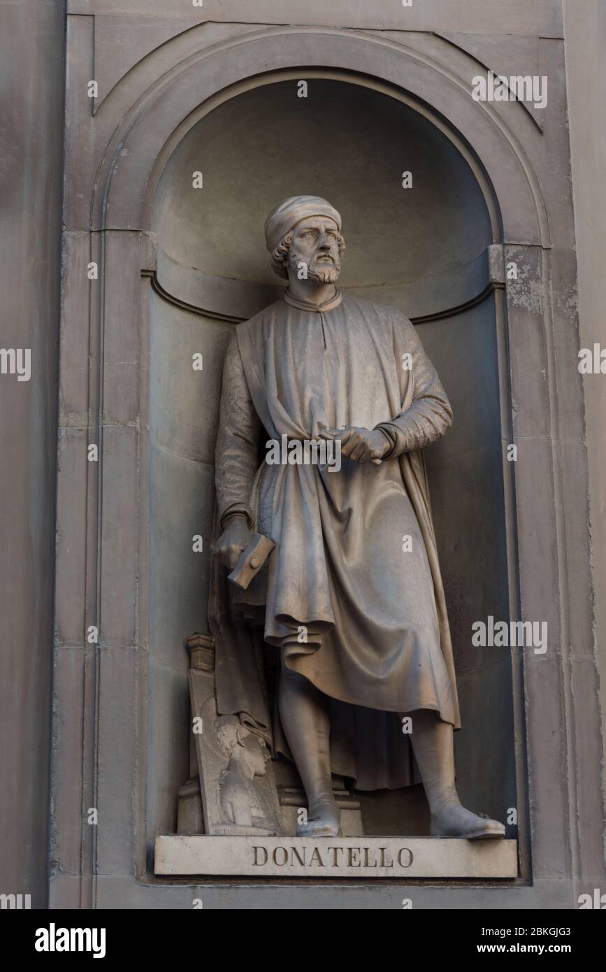 Donatello. Statue in the Uffizi Gallery, Florence, Tuscany, Italy Stock ...