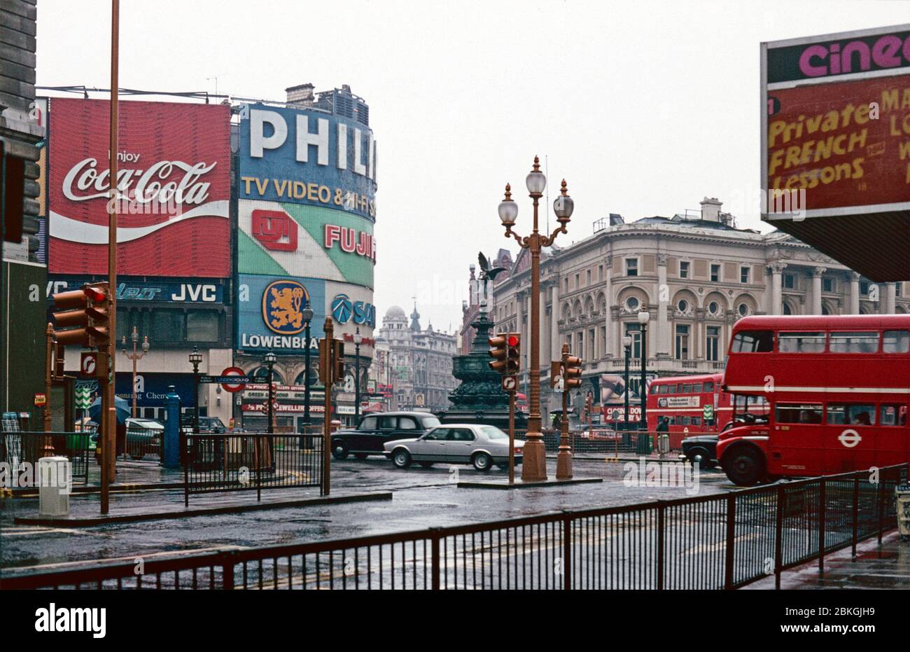 Piccadilly Circus, April 10, 1983, London, England, Great Britain Stock ...