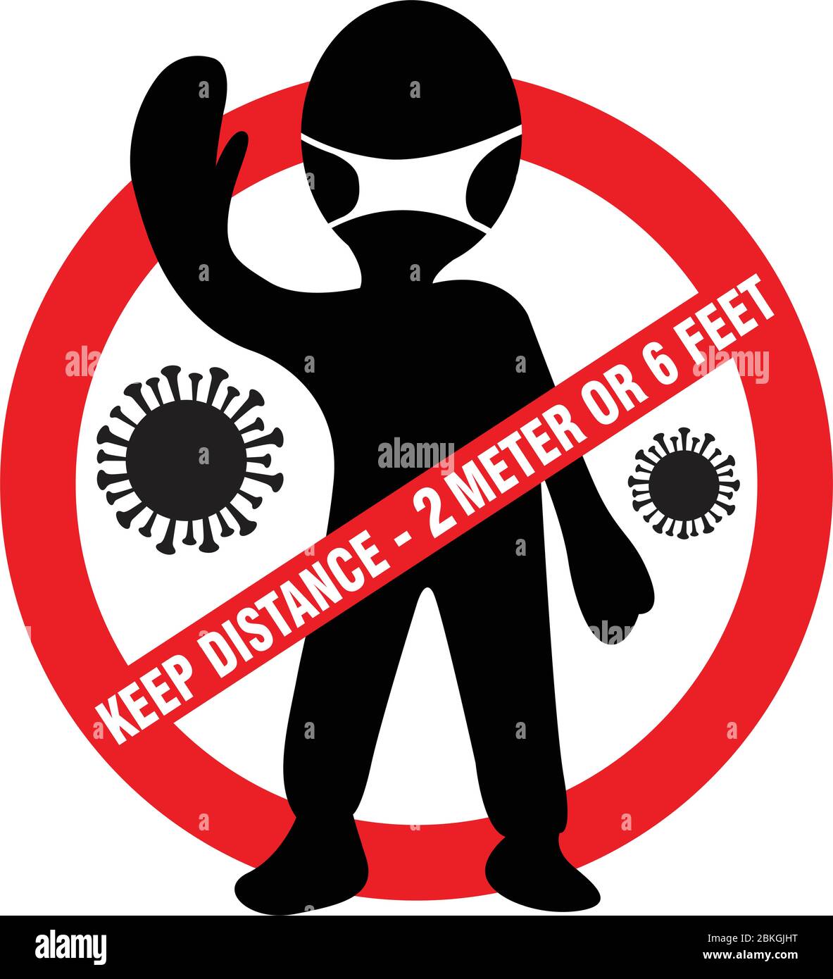 keep distance alert logo Stock Vector Image & Art - Alamy
