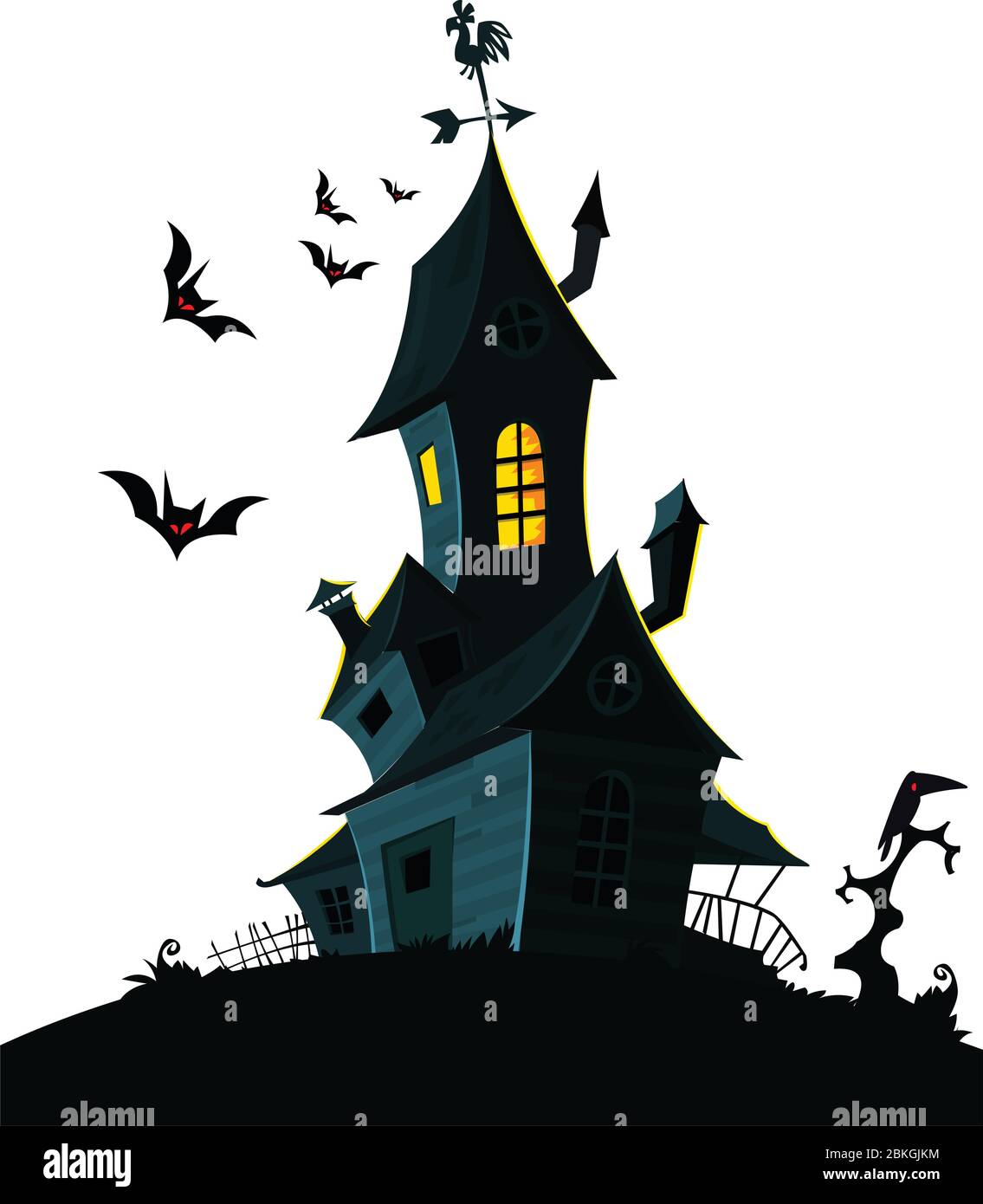 Spooky Halloween background with hounted scary house Stock Vector Image ...