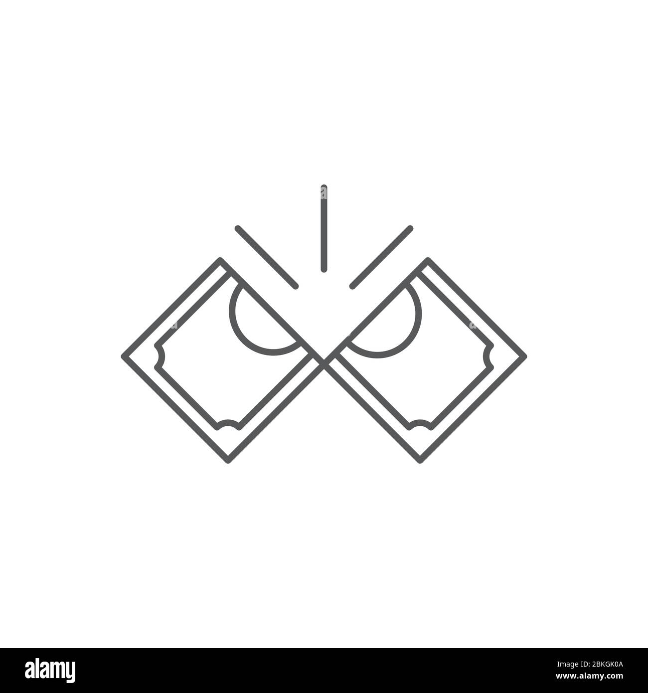 Tearing money banknote vector icon symbol isolated on white background ...