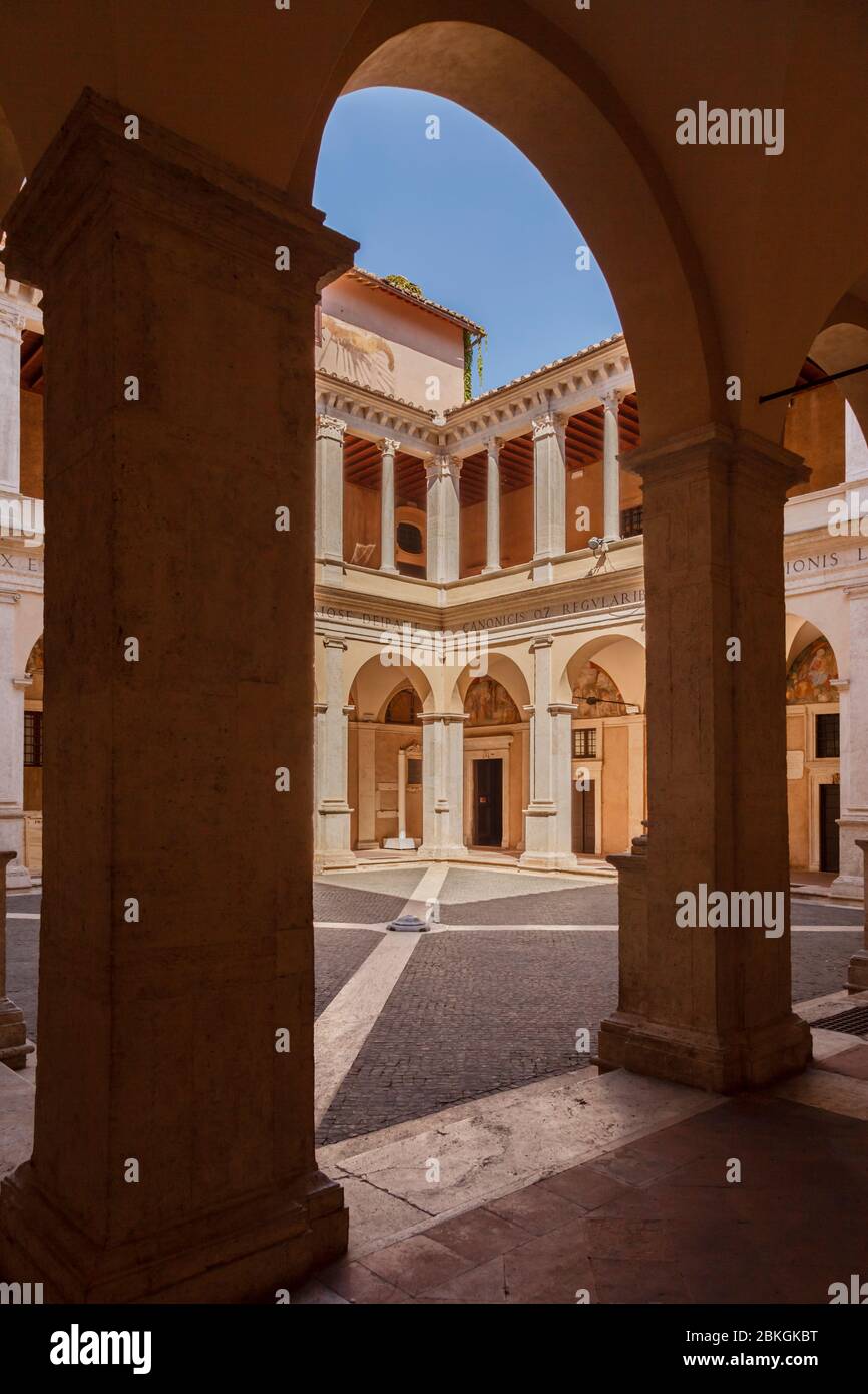 The cloisters of the Chiostro del Bramante (Cloisters of Bramante) an ...