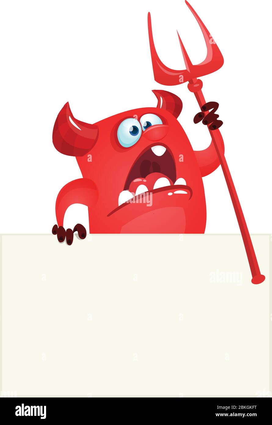 Cartoon illustration of a devil with a contract Stock Vector Image ...