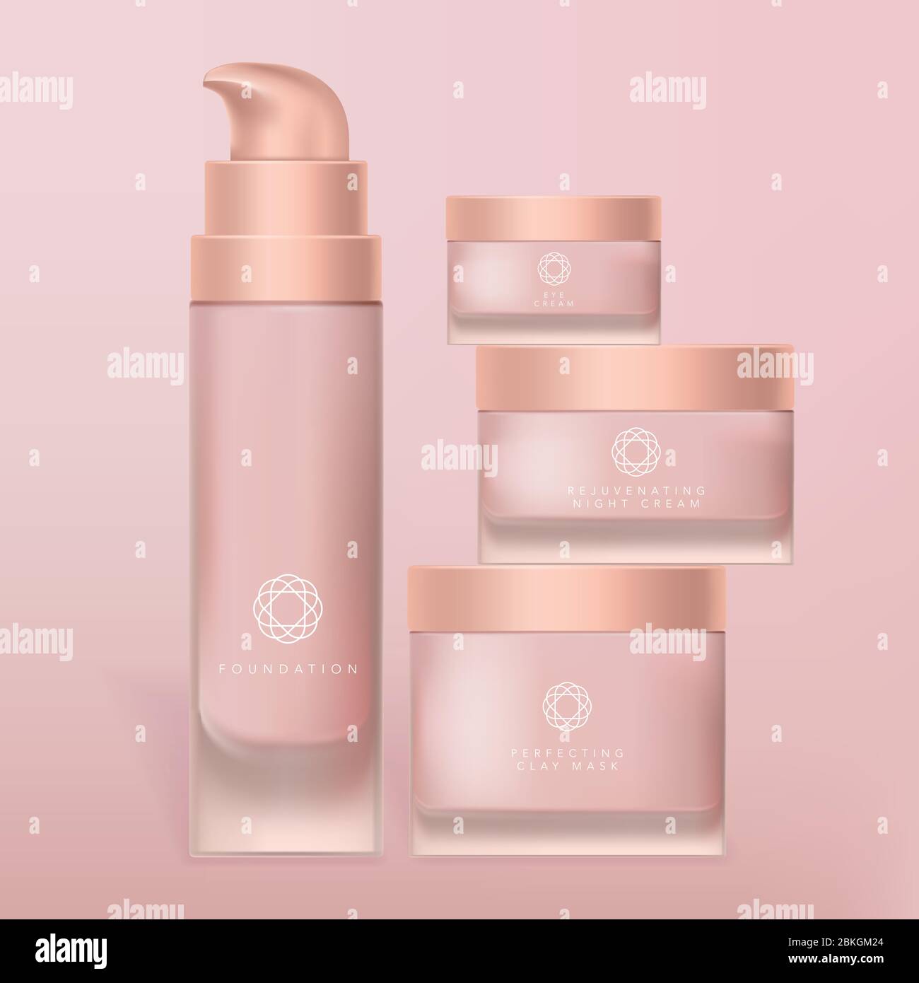 Vector Foundation, Cream and Mask Frosted Glass or Plastic Jar & Pump ...