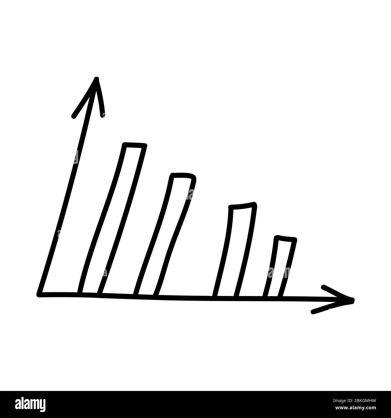 Cute hand drawn graph. Doodle icon elements. Isolated on white background. Vector stock ...