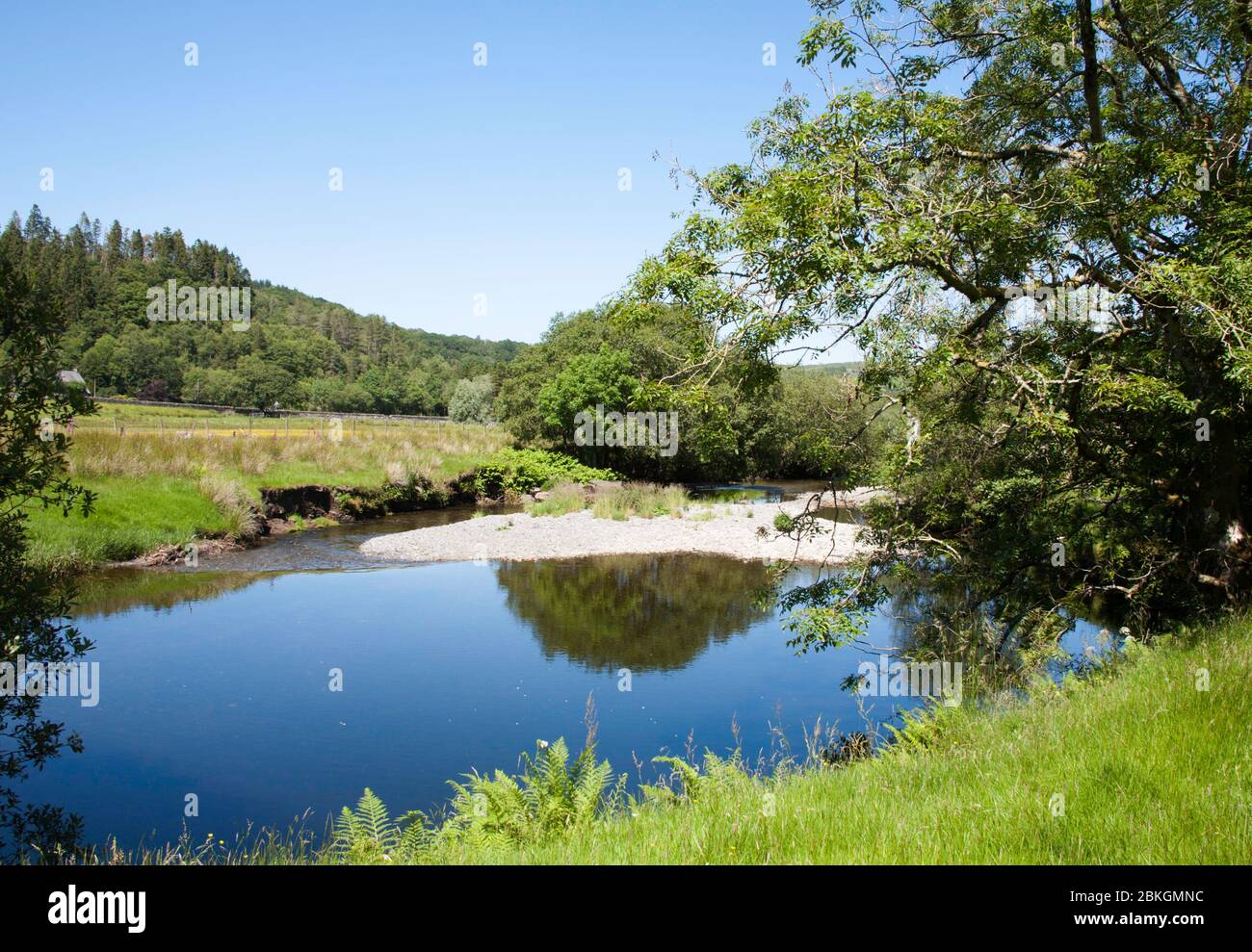 The Afon Lledr near the village of Dolwyddelan in the Lledr Valley ...
