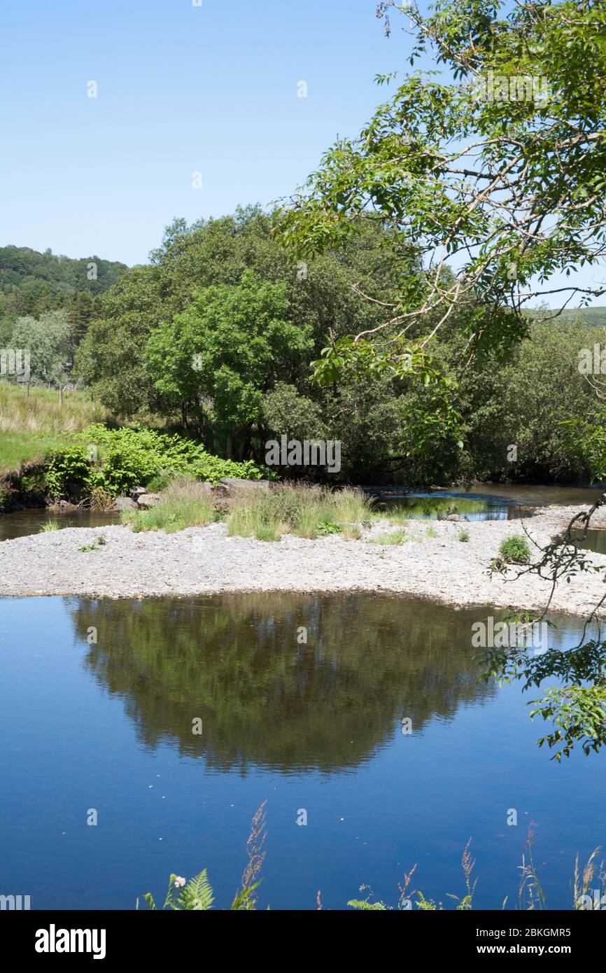 The Afon Lledr near the village of Dolwyddelan in the Lledr Valley ...
