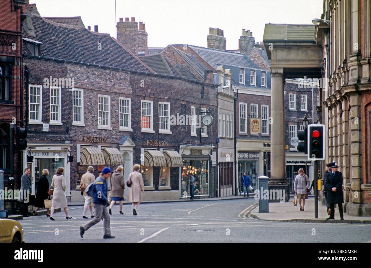 town centre, April 13, 1983, York, England, Great Britain Stock Photo ...